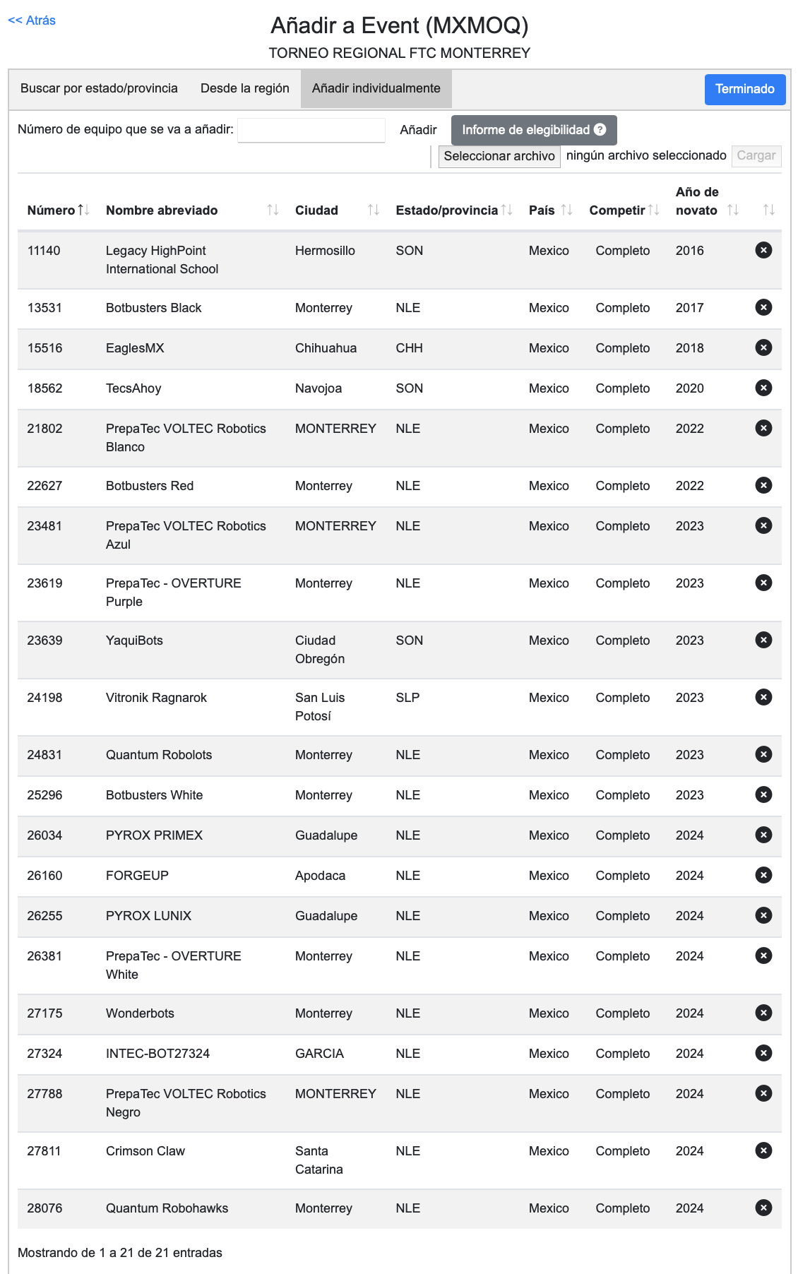 TORNEO REGIONAL FTC MONTERREY 2024-2025 – FIRST México